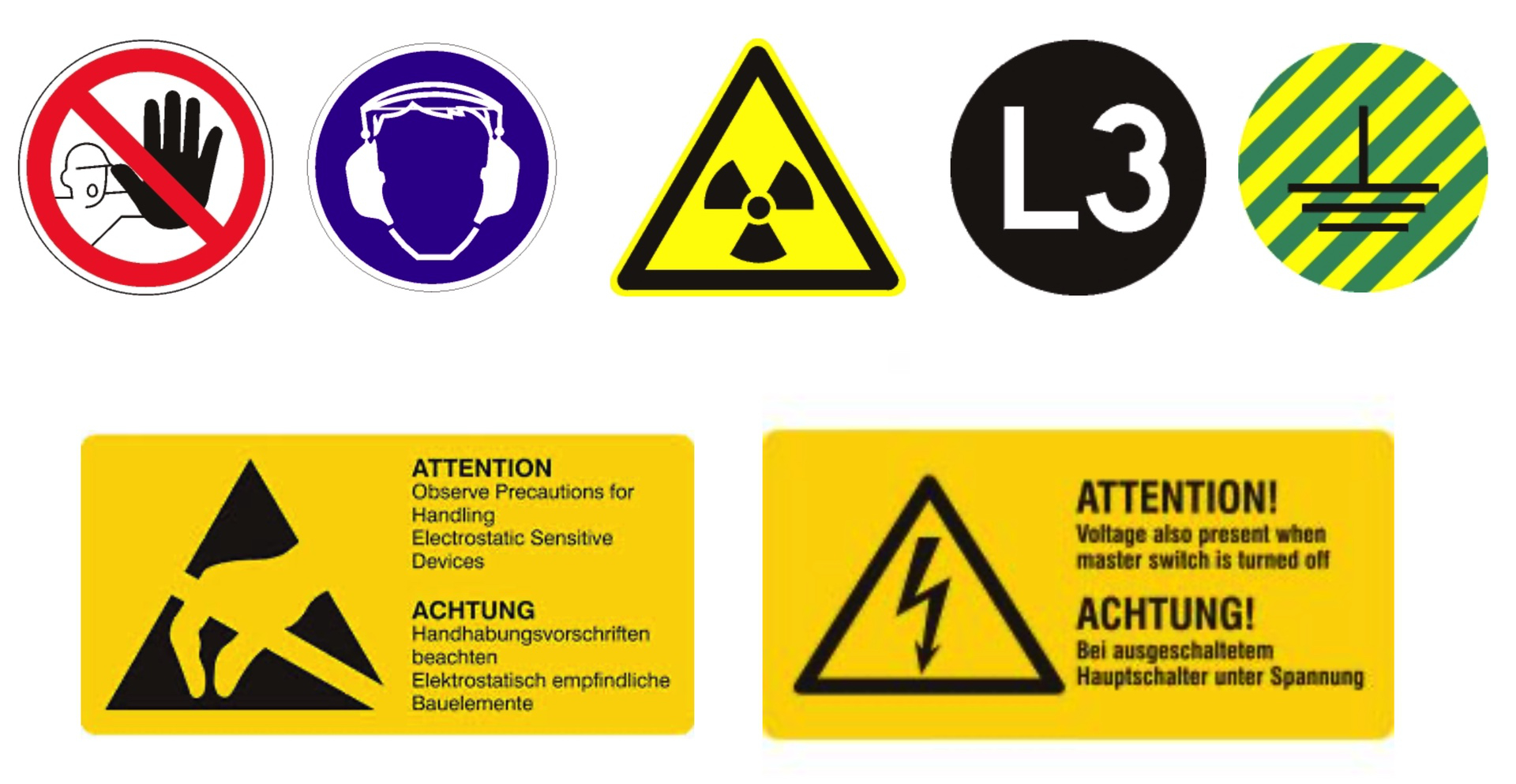 Sicherheits- und Warnschilder + Schnapptüllen - www.mareand.com